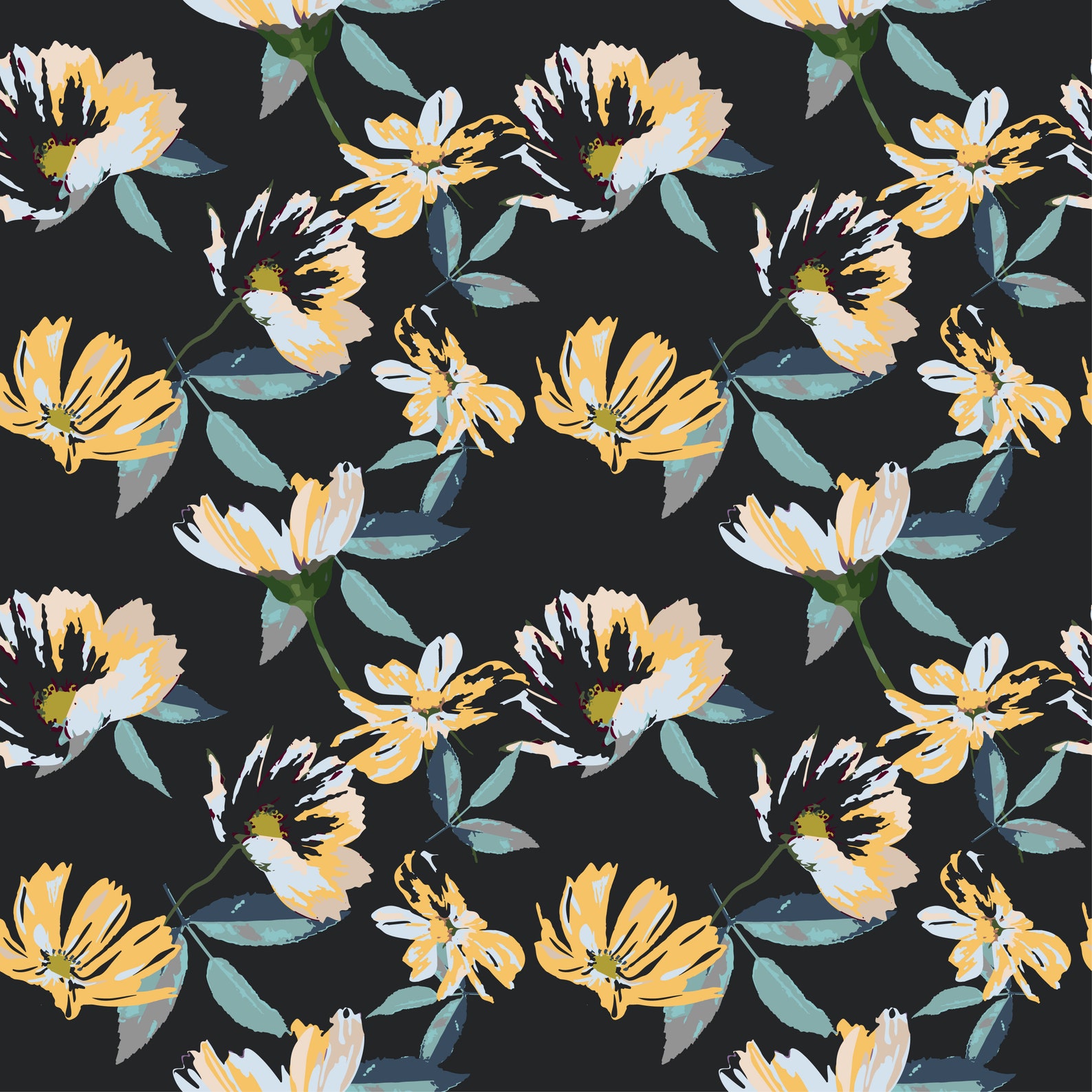 Elegant Yellow Floral Pattern Wallpaper,modern Botanical Wall Decor ...