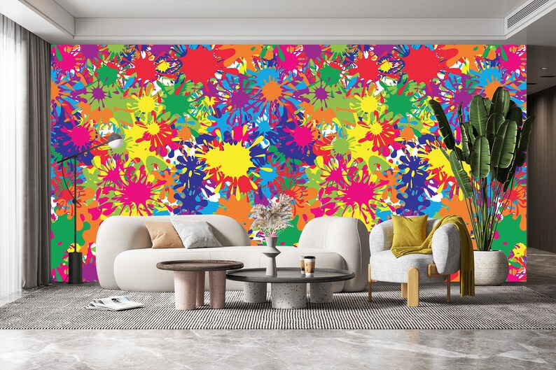 Vibrant Paint Splatter Pattern Wallpaper,colorful Abstract Design for ...