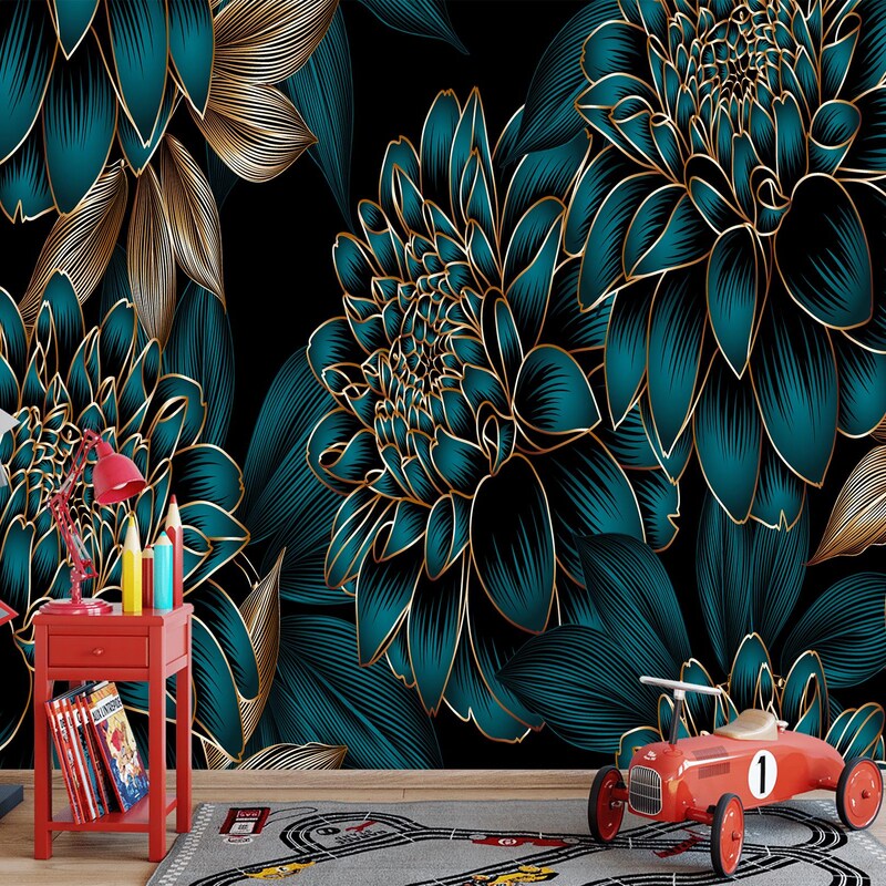 Bold Floral Wallpaper - Etsy