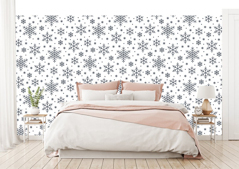 Winter Wonderland Snowflake Pattern Wallpaper,snowflake Print Wallpaper ...