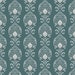 Vintage Damask Floral Wallpaper Elegant Teal & Silver Baroque Pattern ...