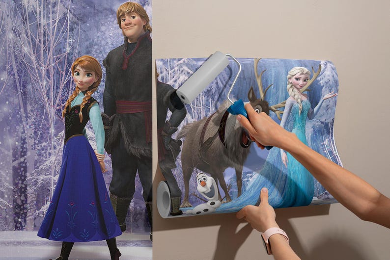 Elsa Ice Princess Wallpaper, Frozen Winter Forest Wall Mural, Peel and ...