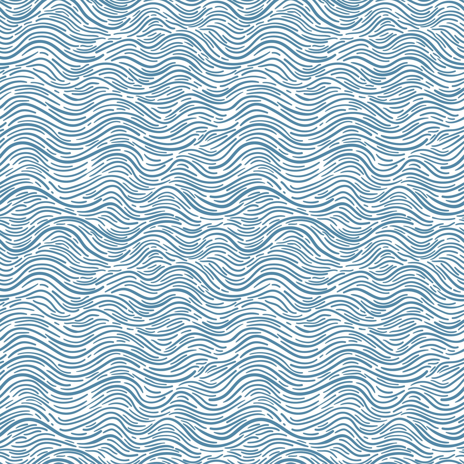 Modern Wave Pattern Wallpaper,ocean Inspired Blue and White Wall Decor ...