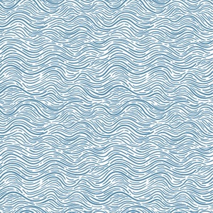 Modern Wave Pattern Wallpaper,ocean Inspired Blue and White Wall Decor ...
