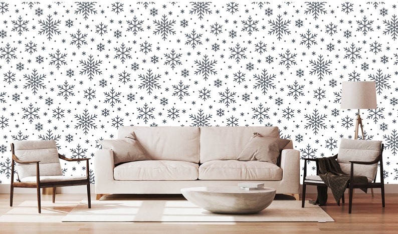 Winter Wonderland Snowflake Pattern Wallpaper,snowflake Print Wallpaper ...