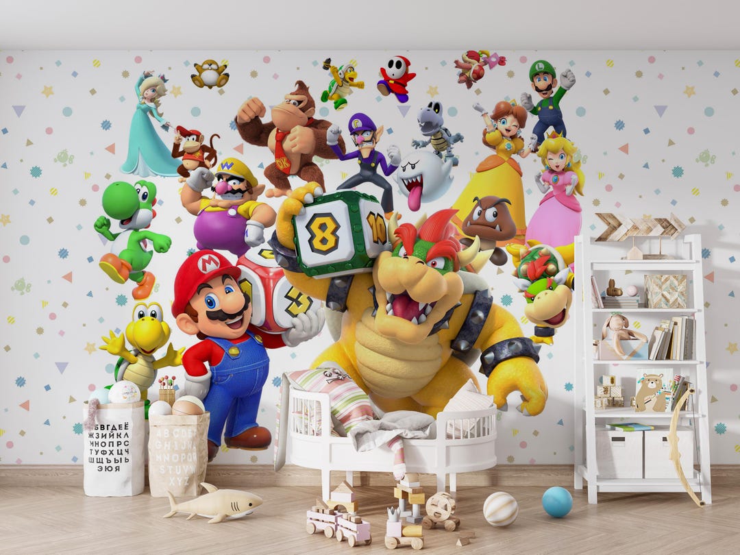 Super Mario Characters Wall Mural Peel and Stick Wallpaper Removable ...