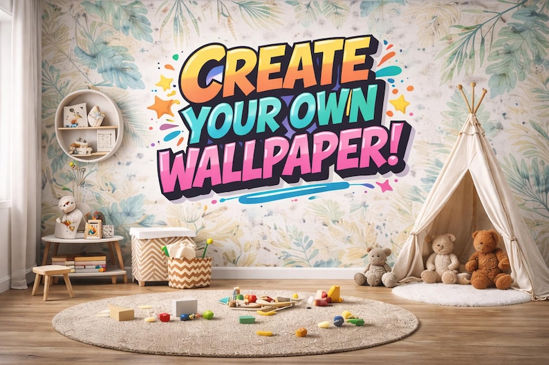 Custom Wallpaper Mural, Create Your Own Wallpaper, Personalized Wall ...