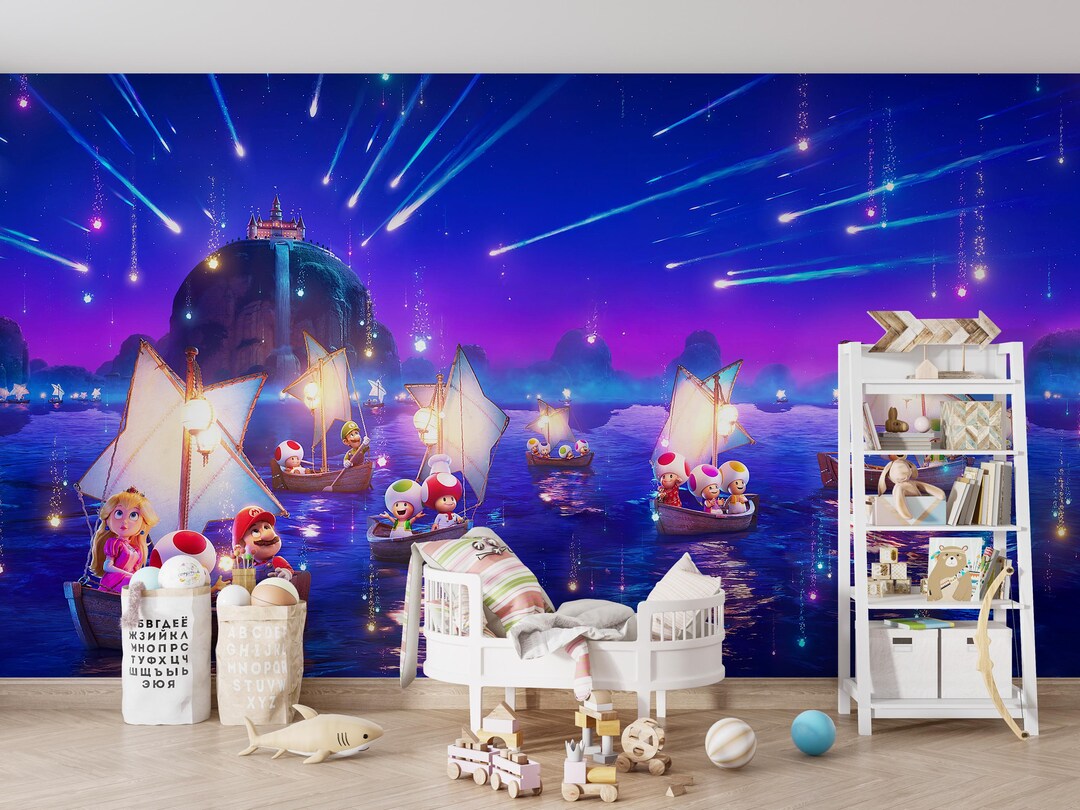 Super Mario Galaxy Boat Scene Peel and Stick Wallpaper Removable Custom ...