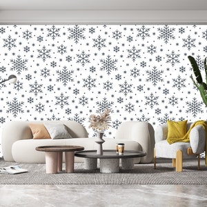 Winter Wonderland Snowflake Pattern Wallpaper,snowflake Print Wallpaper ...