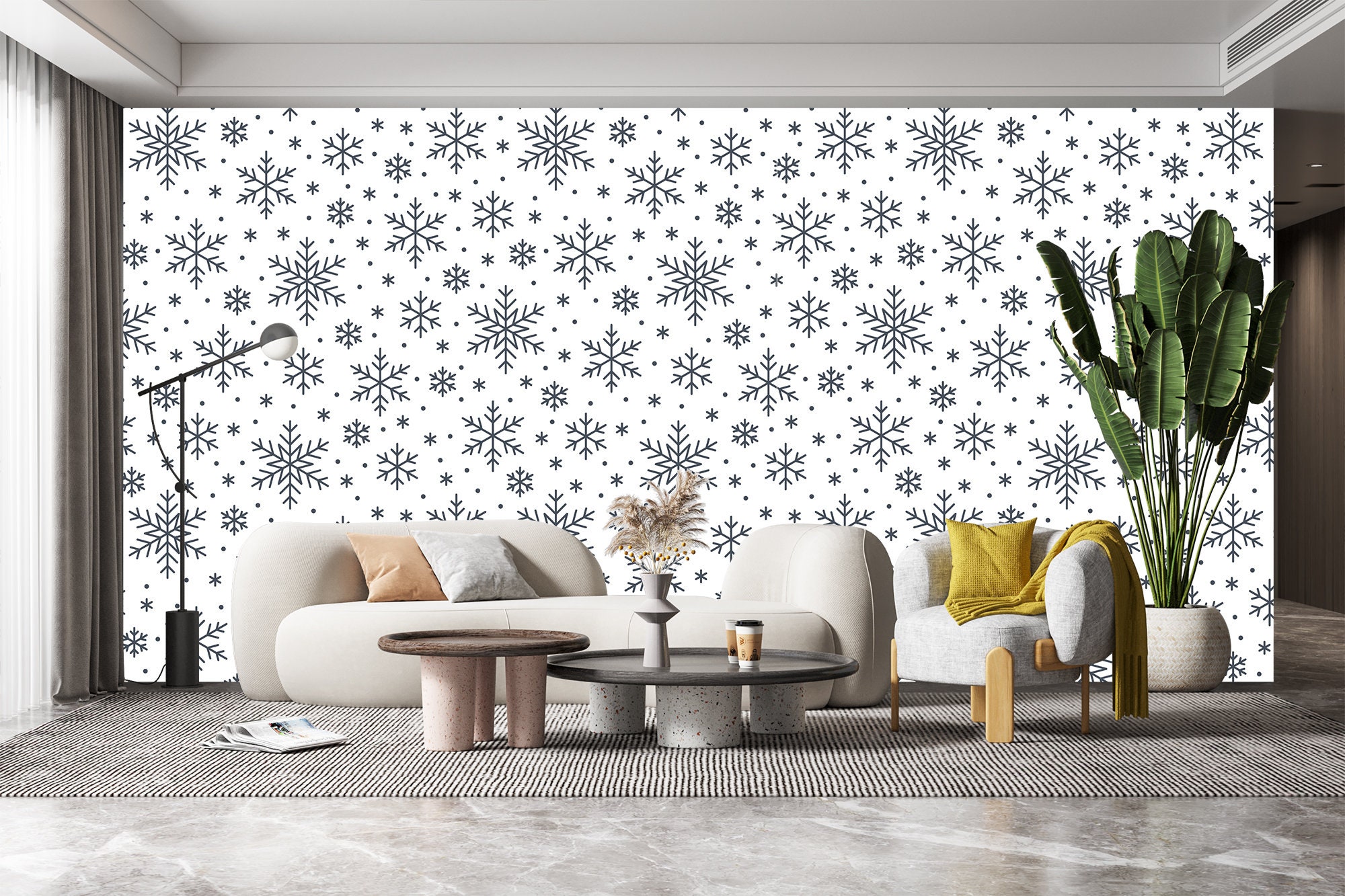 Winter Wonderland Snowflake Pattern Wallpaper,snowflake Print Wallpaper ...