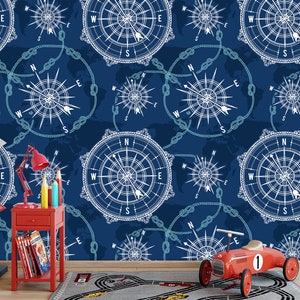 Nautical Compass Rose Seamless Pattern - Oceanic Navigation Design for ...