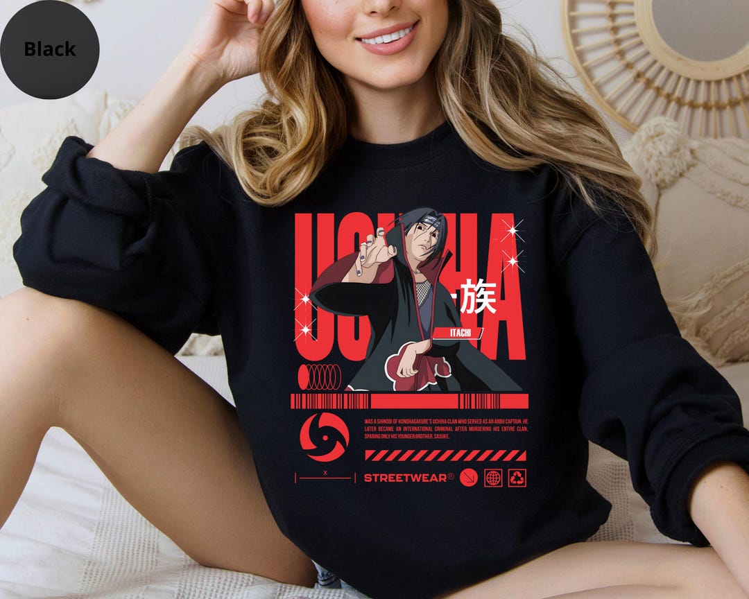 Uchiha Itachi Sweatshirt Naruto Shirt Manga Shirt Anime Stl Japanese ...
