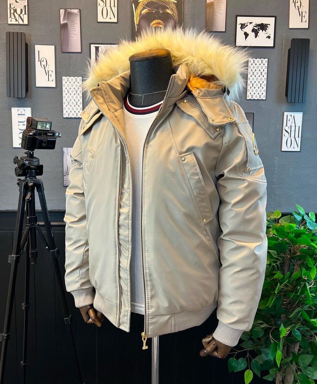 Moose Puffer Coat, Fur Detailed Coat, New Year's Gift, Coat for Dad ...