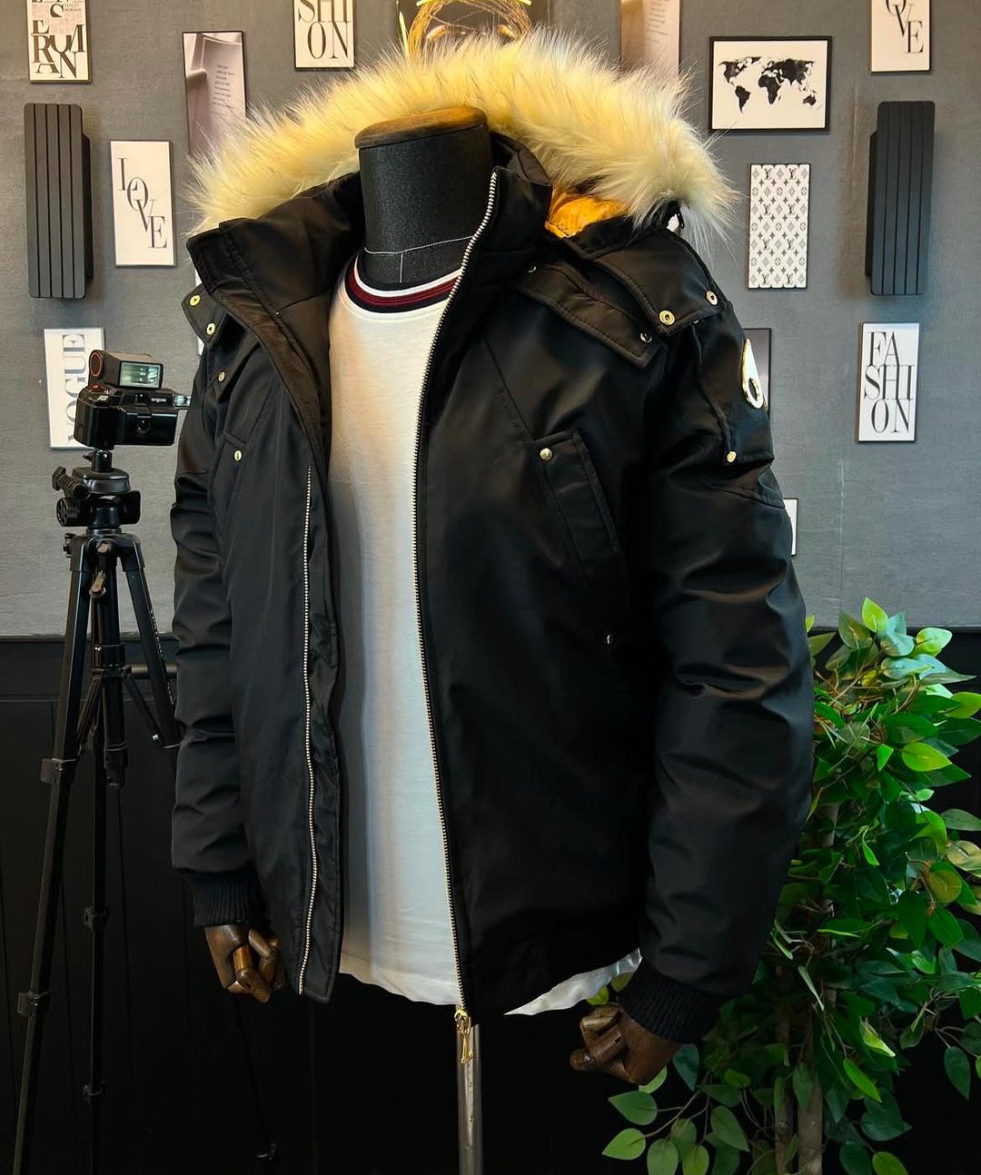 Moose Puffer Coat, Fur Detailed Coat, New Year's Gift, Coat for Dad ...