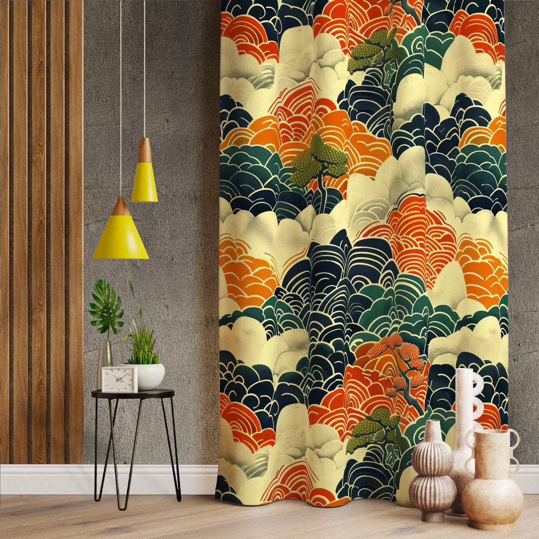 Floral Drapes: Colorful Botanical Design Curtains (customizable Sizes ...