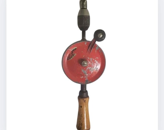 Vintage Dunlap Hand Crank Drill Made in USA Manual Driver Red Egg ...
