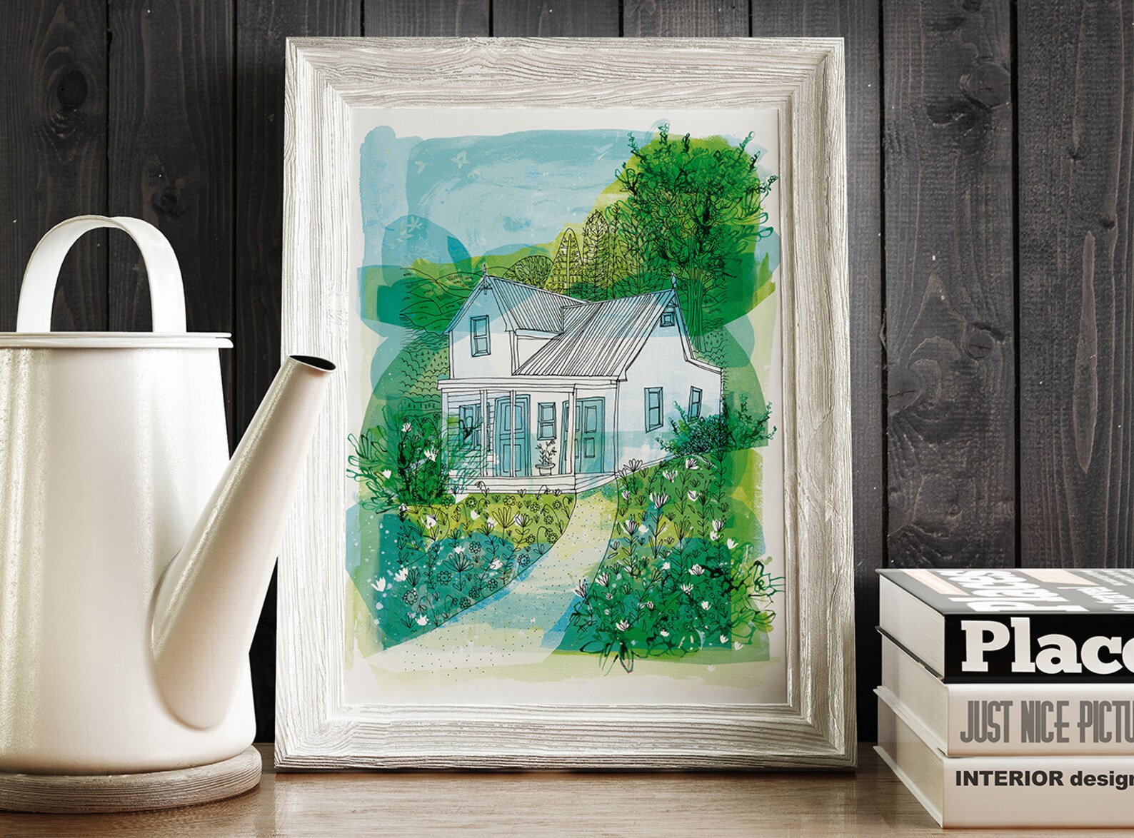 Happiness of Home Archival Wall Art Print Hand Drawn - Etsy