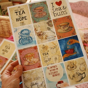 Tea Time Tags Instant Digital Download Set of 12 Printable Tags ...