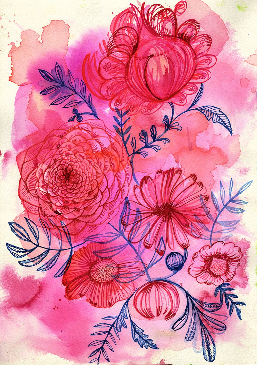 Floral Forms No.2 Wall Art Print Botanical Illustration Botanical ...