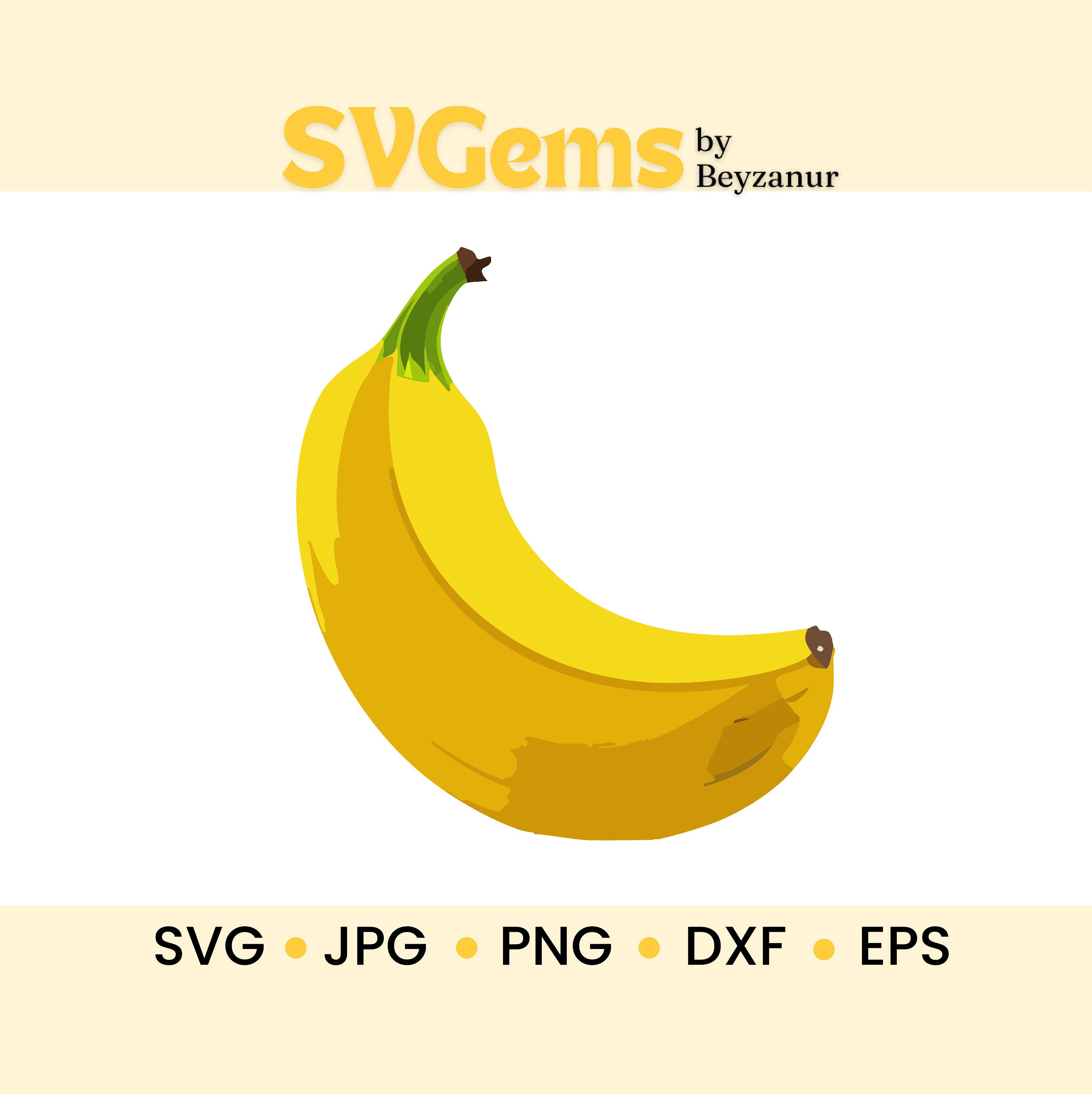 Banana Clipart, Banana SVG, Banana Png, Banana Jpg, Banana Cut File, Banana Dxf, Banana Eps ...