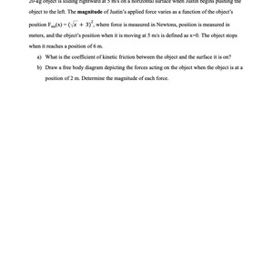 Calculus Based Physics Problems: Potential Energy, Kinetic Energy, Work ...