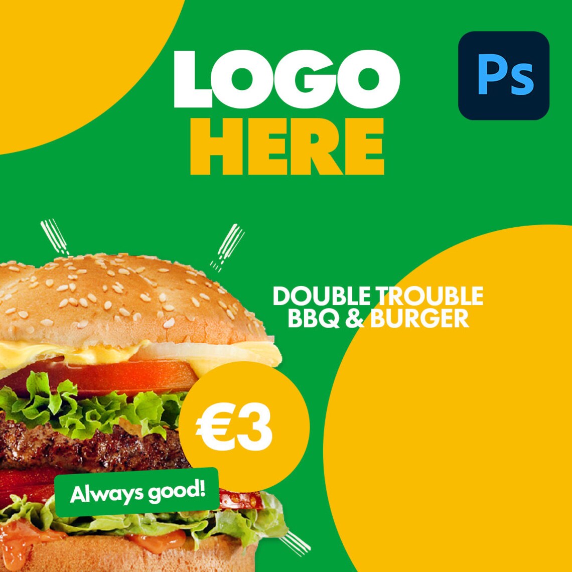 Hamburger Template Photoshop Design & Templates - Etsy