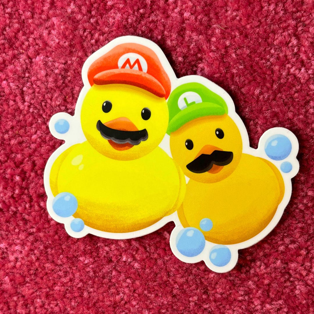 Mario and Luigi Rubber Duck Stickers - Etsy