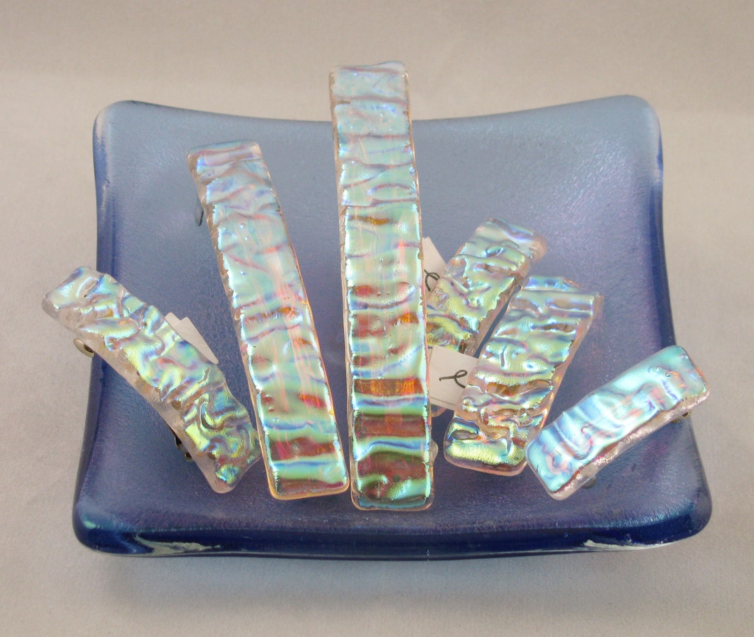 Yellow Green Dichroic Barrette MINI to Large Barrettes 2 3 4 Mini ...