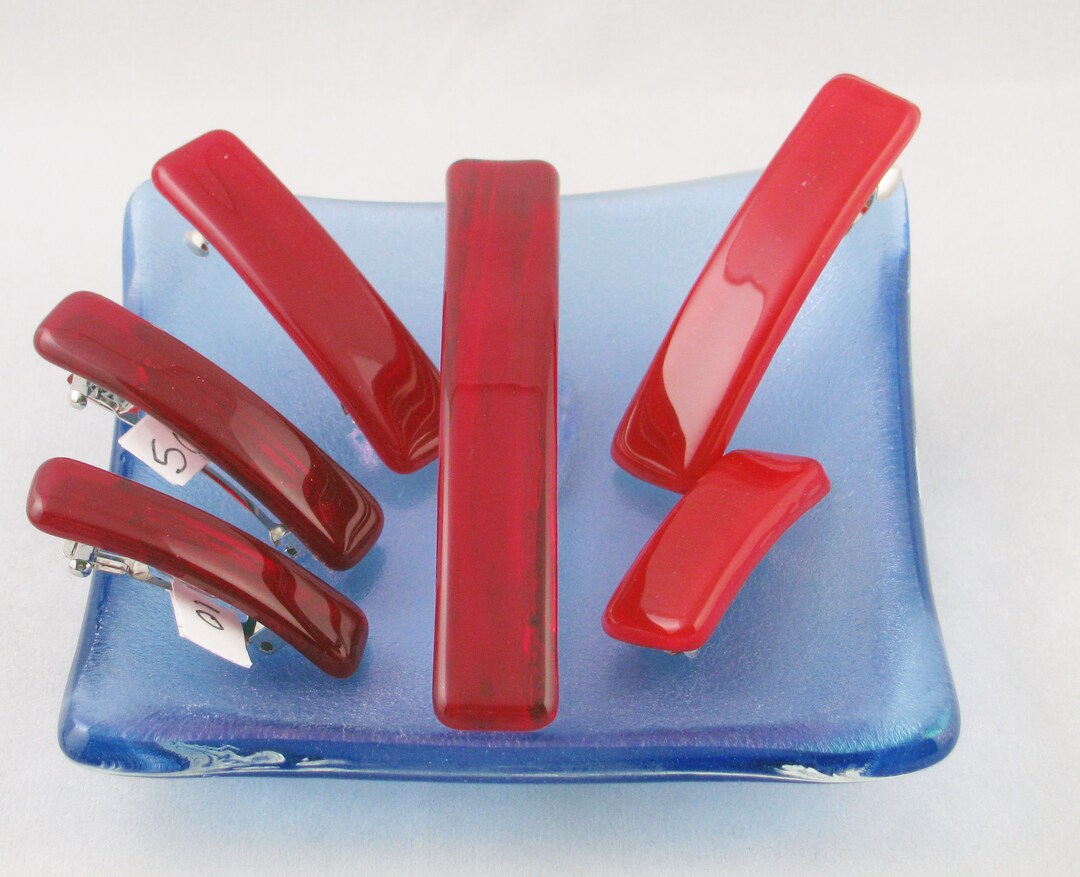 RED Barrette Glass Barrette Small Medium 5763-5814 - Etsy Singapore
