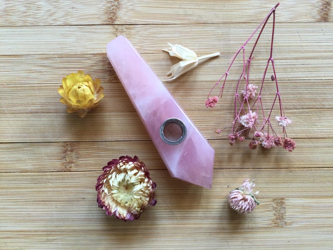 Pink Quartz Pipe. Crystal Pipe. Gemstone Pipe. Love Quartz Pipe. Pink ...