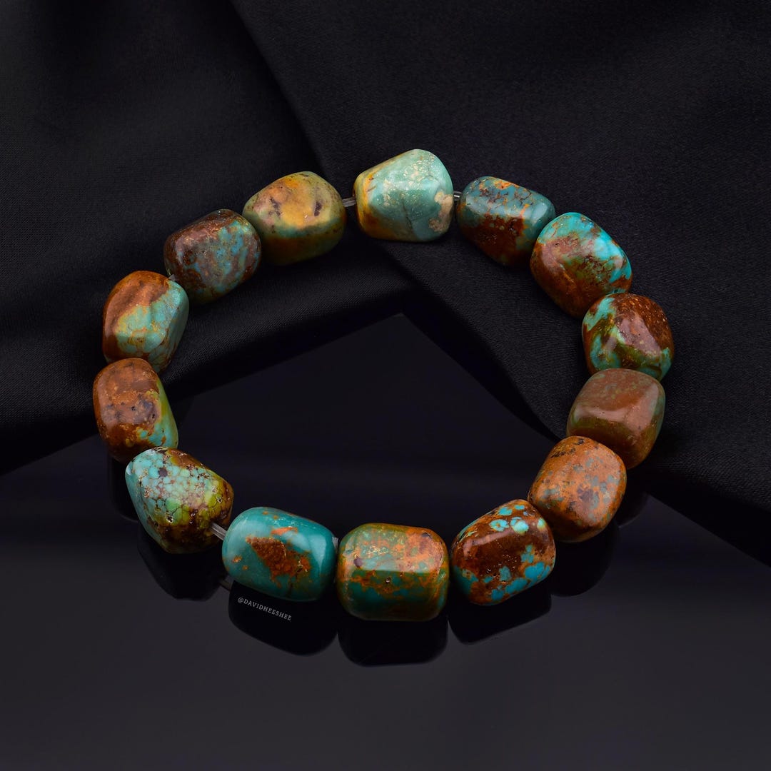 DAVIDHEESHEE Classic Style Turquoise Bead Handmade Bracelet | Kingman ...