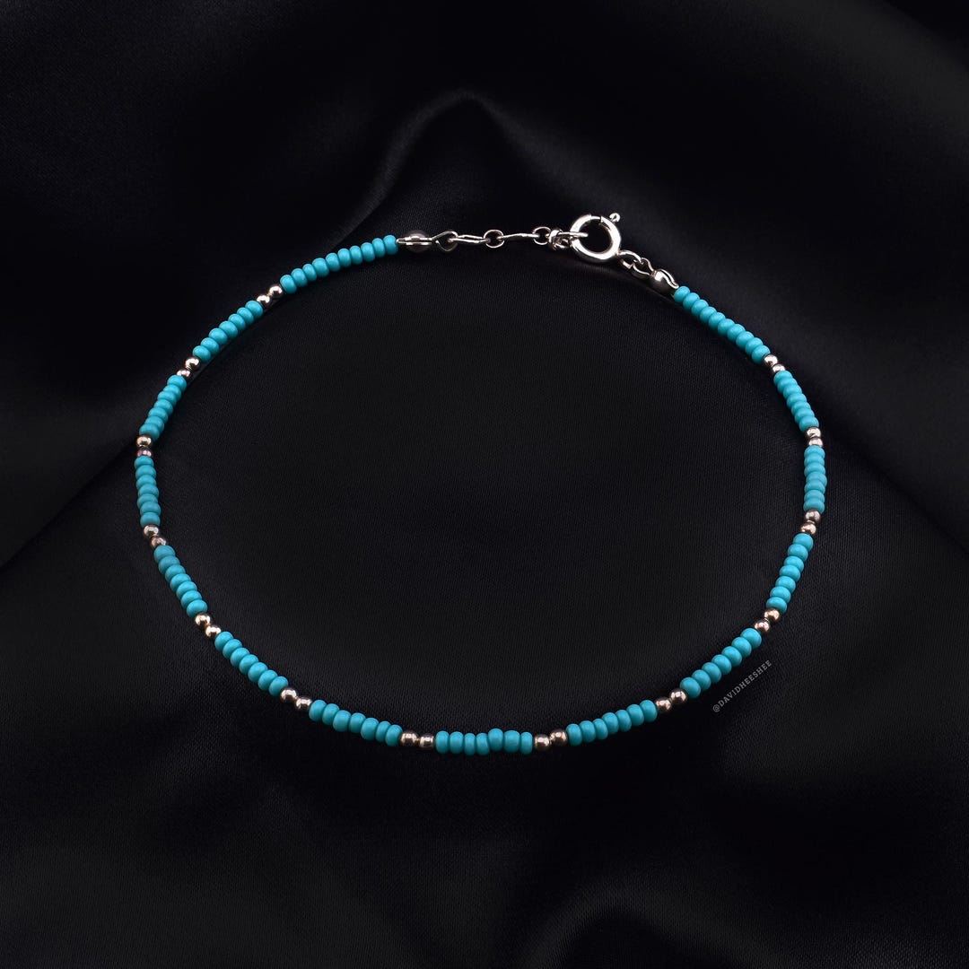 DAVIDHEESHEE Native American Navajo "turquoise" Handmade Anklet | Seed ...