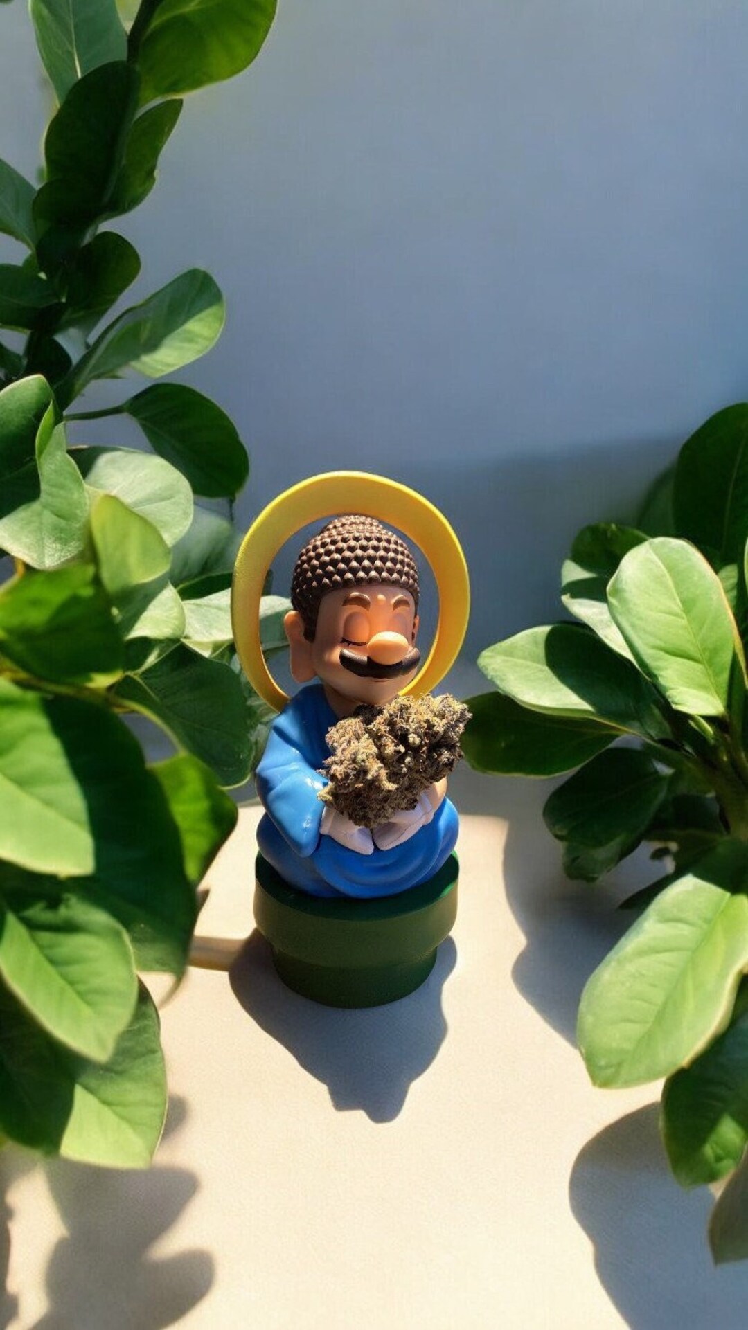 Super Mario Cosplay Buddha PVC Figure Sitting Doll Desktop Ornament ...