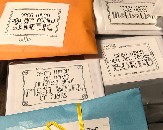 OPEN WHEN Labels for College Care Packages - Etsy