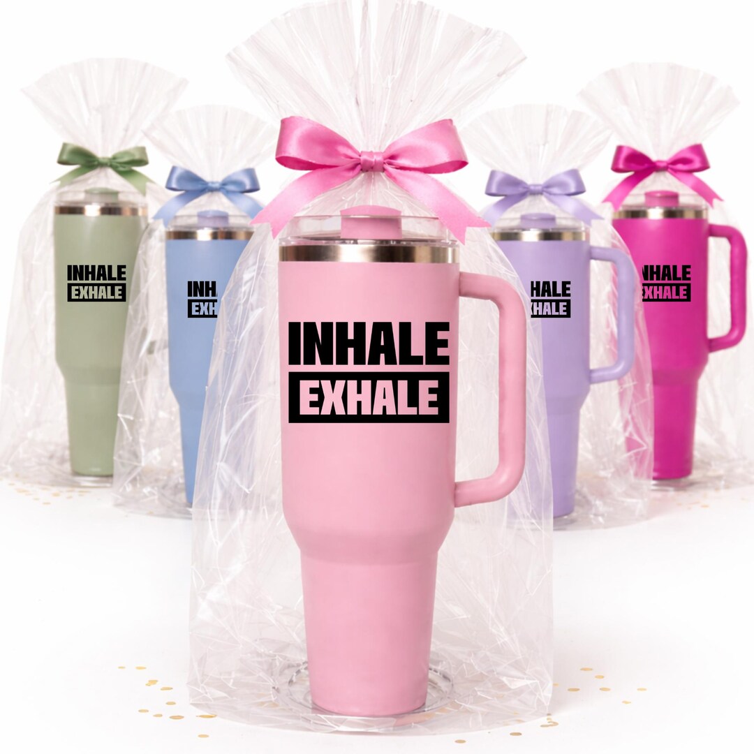 Inhale Exhale 40oz Flip Top Tumbler | Motivational Travel Cup ...