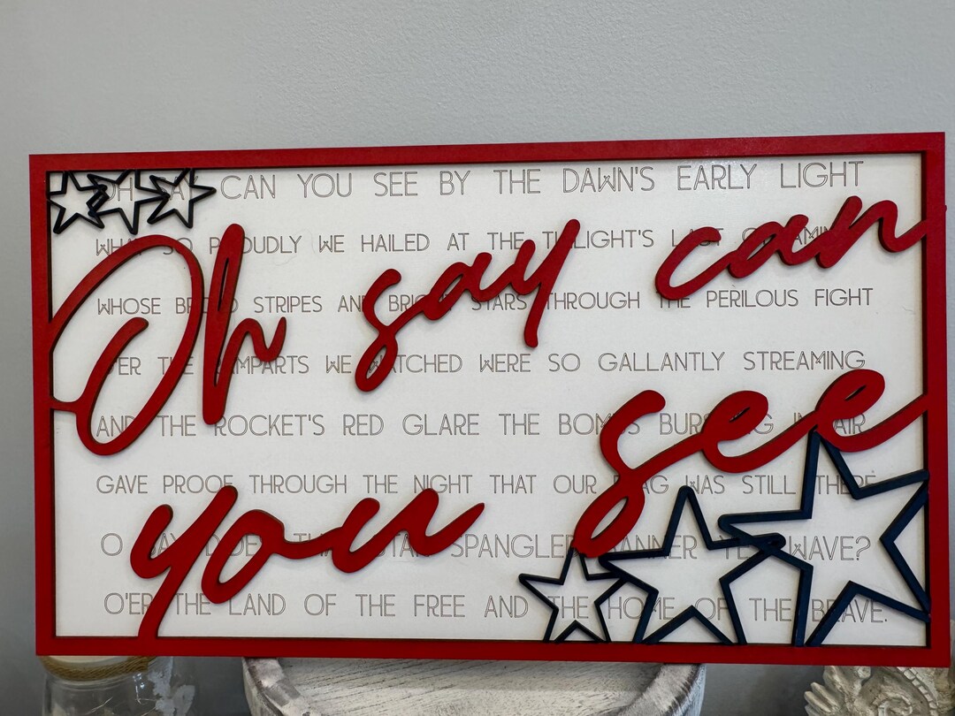 Star Spangled Banner Sign: Patriotic Americana Decor, Gift for Military ...