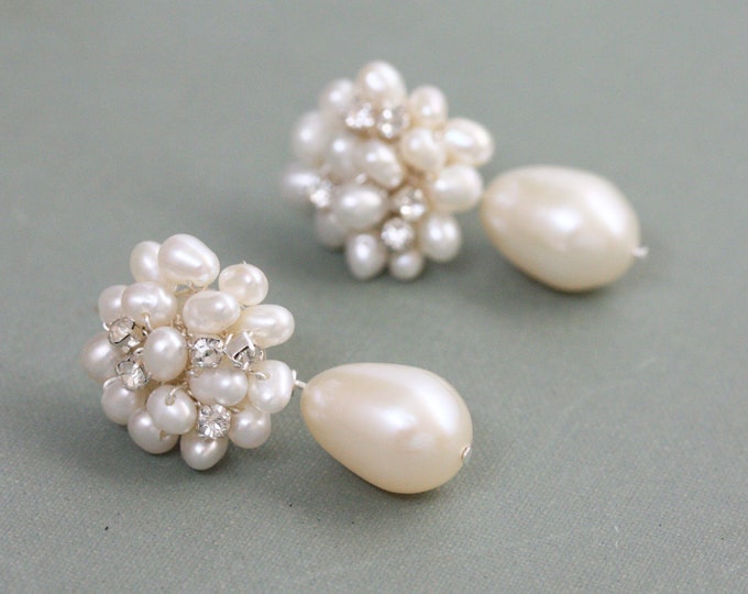 Rhinestone and Freshwater Pearl Cluster With Removable - Etsy