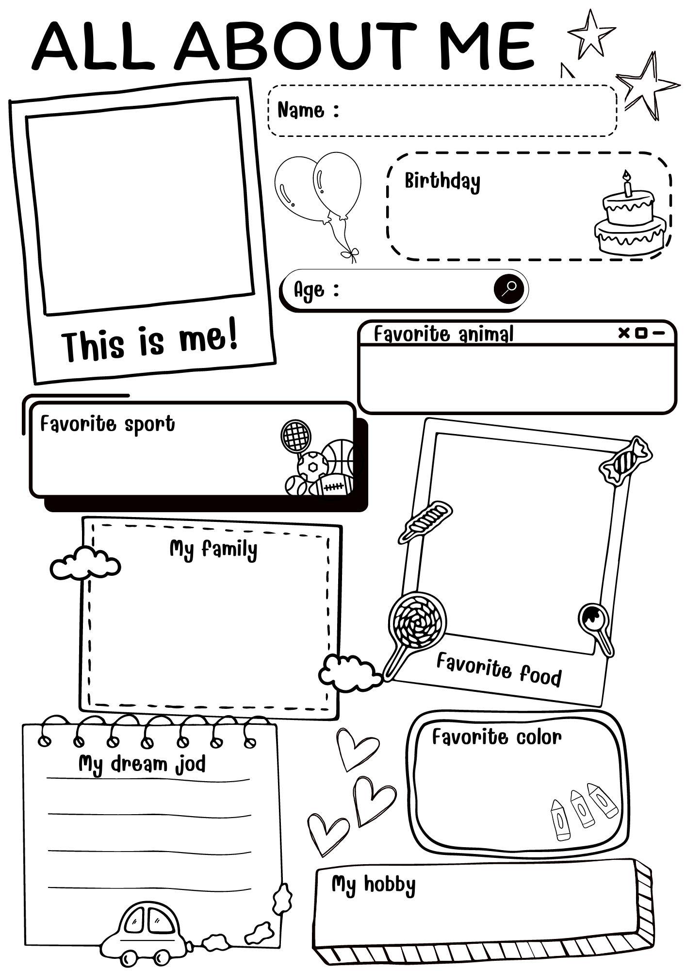 All About Me Worksheet for Kids | Fun Back-to-school Activity Sheet - Etsy