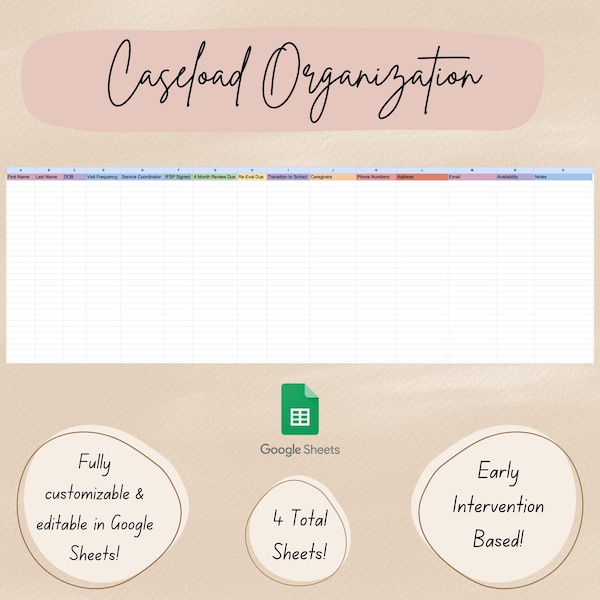 Caseload Spreadsheet - Etsy