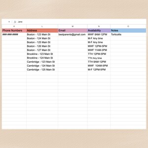 Simple Editable Caseload Organizer/manager Google Spreadsheet Template ...