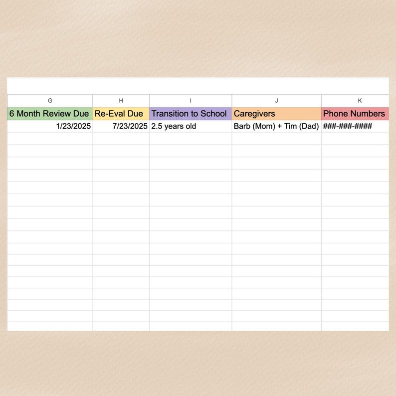 Simple Editable Caseload Organizer/manager Google Spreadsheet Template ...