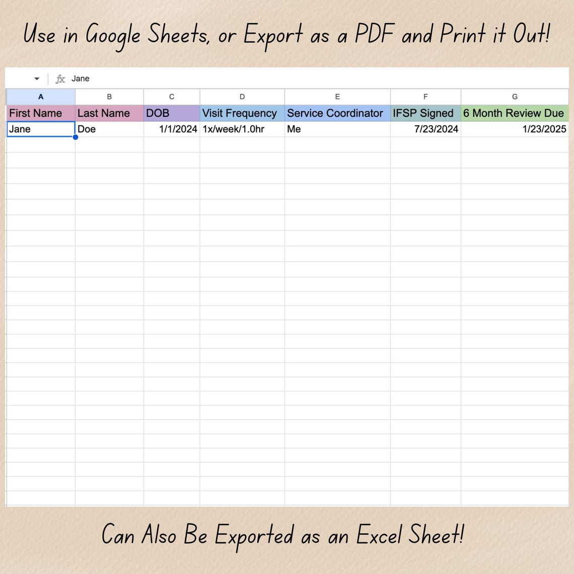 Editable Caseload Organizer/manager Google Spreadsheet Template Early ...