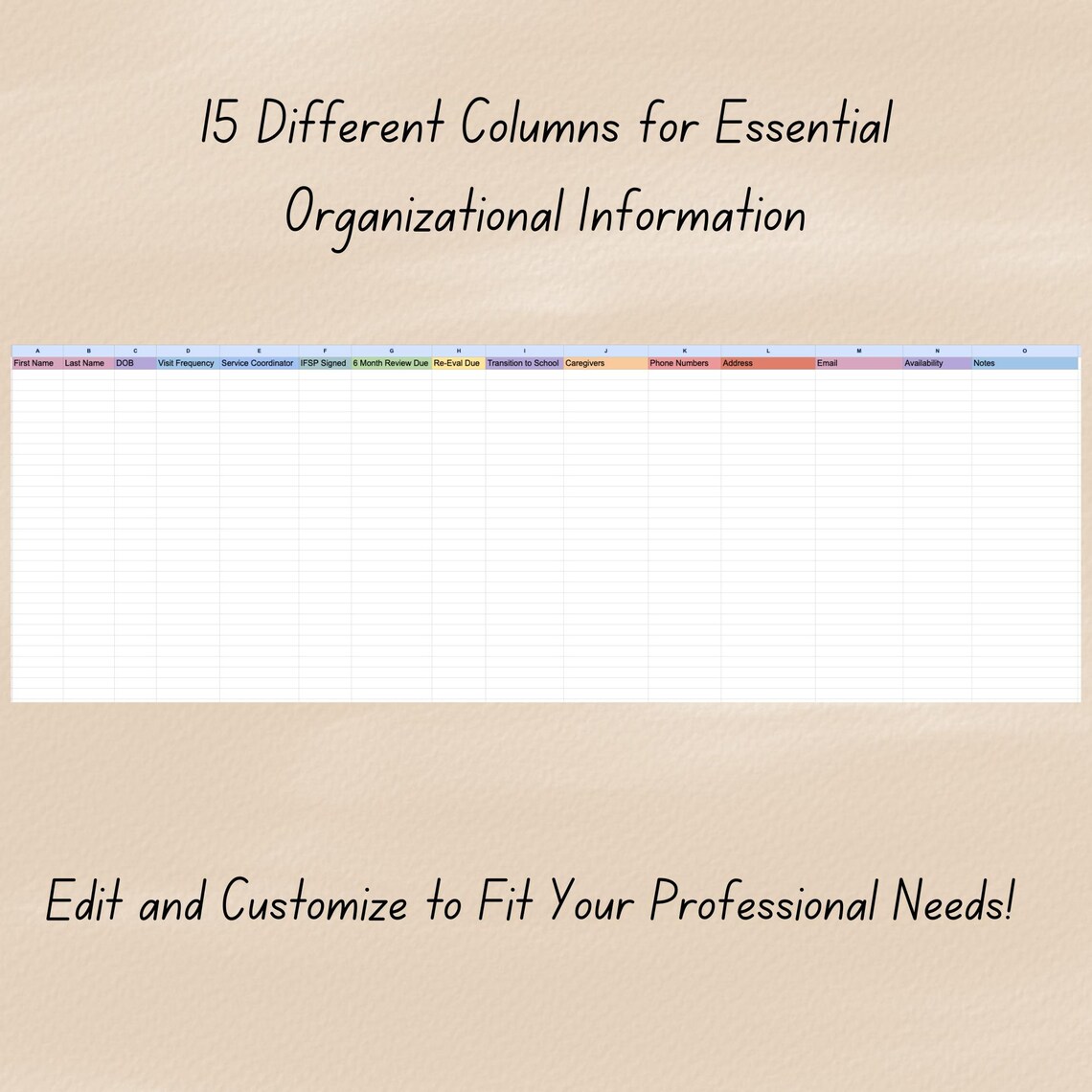 Editable Caseload Organizer/manager Google Spreadsheet Template Early ...