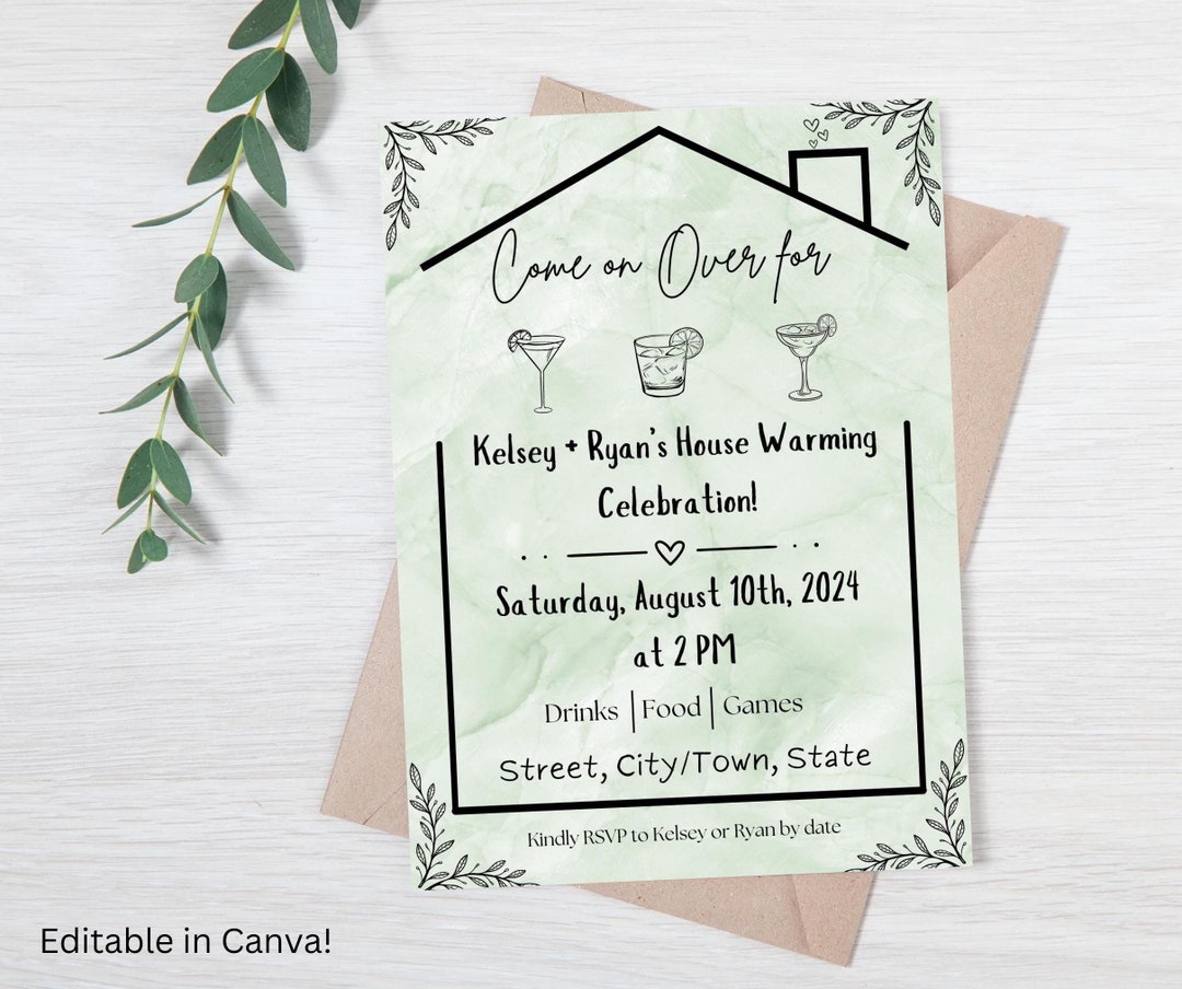 Editable Customizable Printable House Warming Invitation Template - Etsy