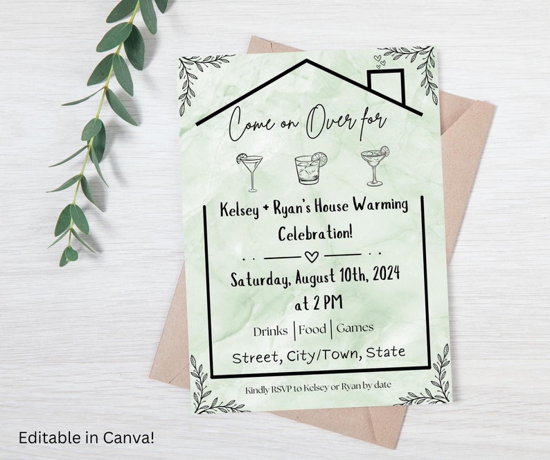 Editable Customizable Printable House Warming Invitation Template - Etsy