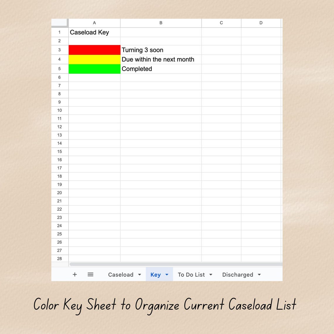 Simple Editable Caseload Organizer/manager Google Spreadsheet Template ...