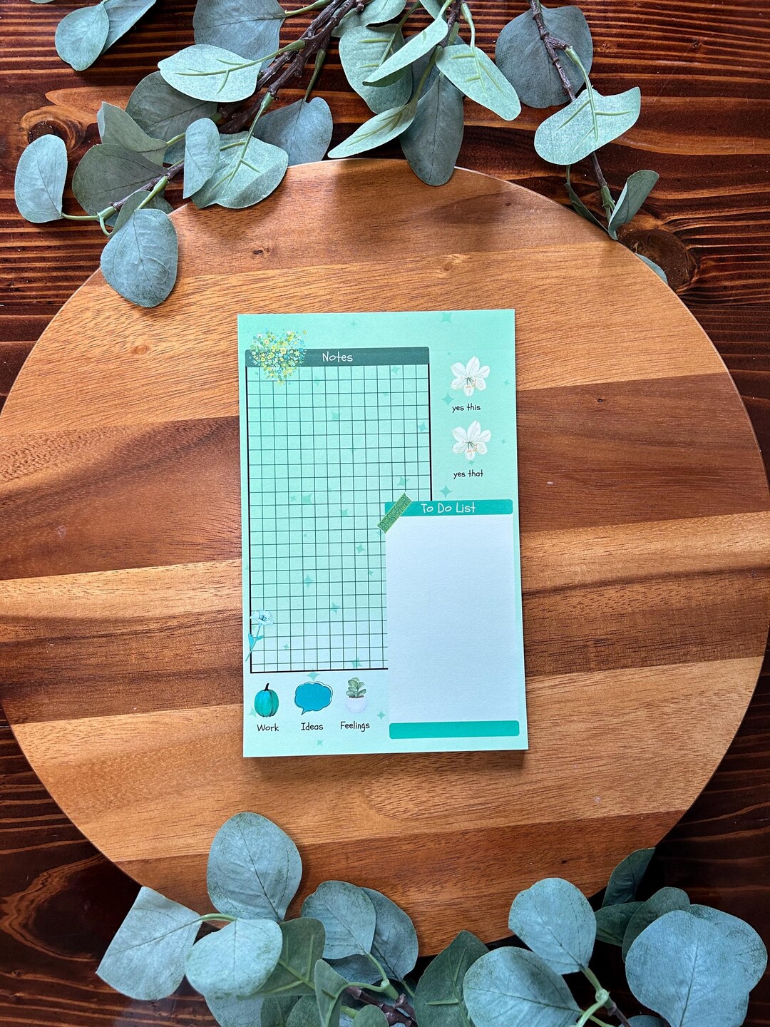 Green Garden Notepad, Cute Desk Planner, Cute Green to Do List Notepad ...