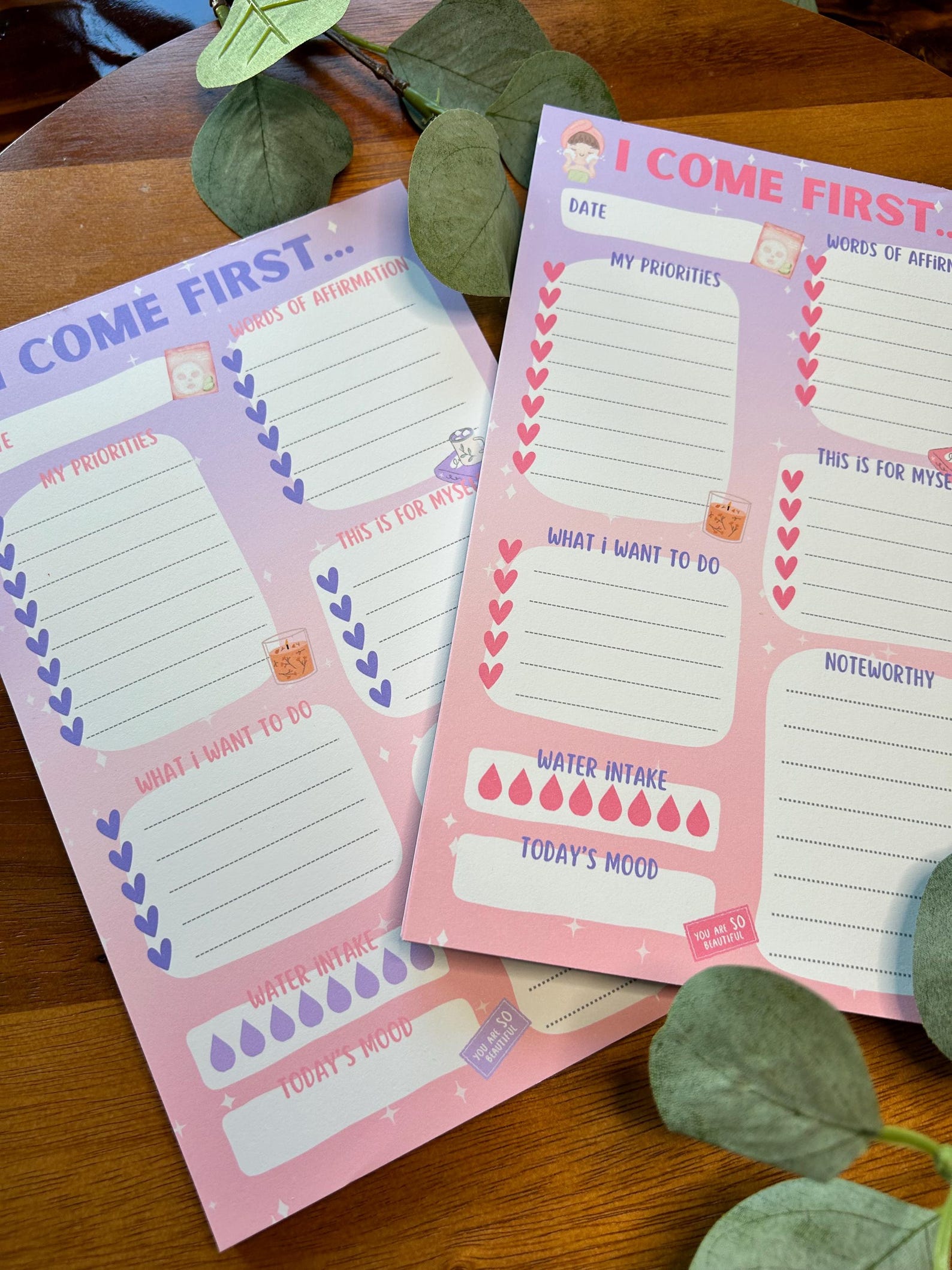 Self Care Checklist, I Come First Notepad, Self Healing Planner, Self ...