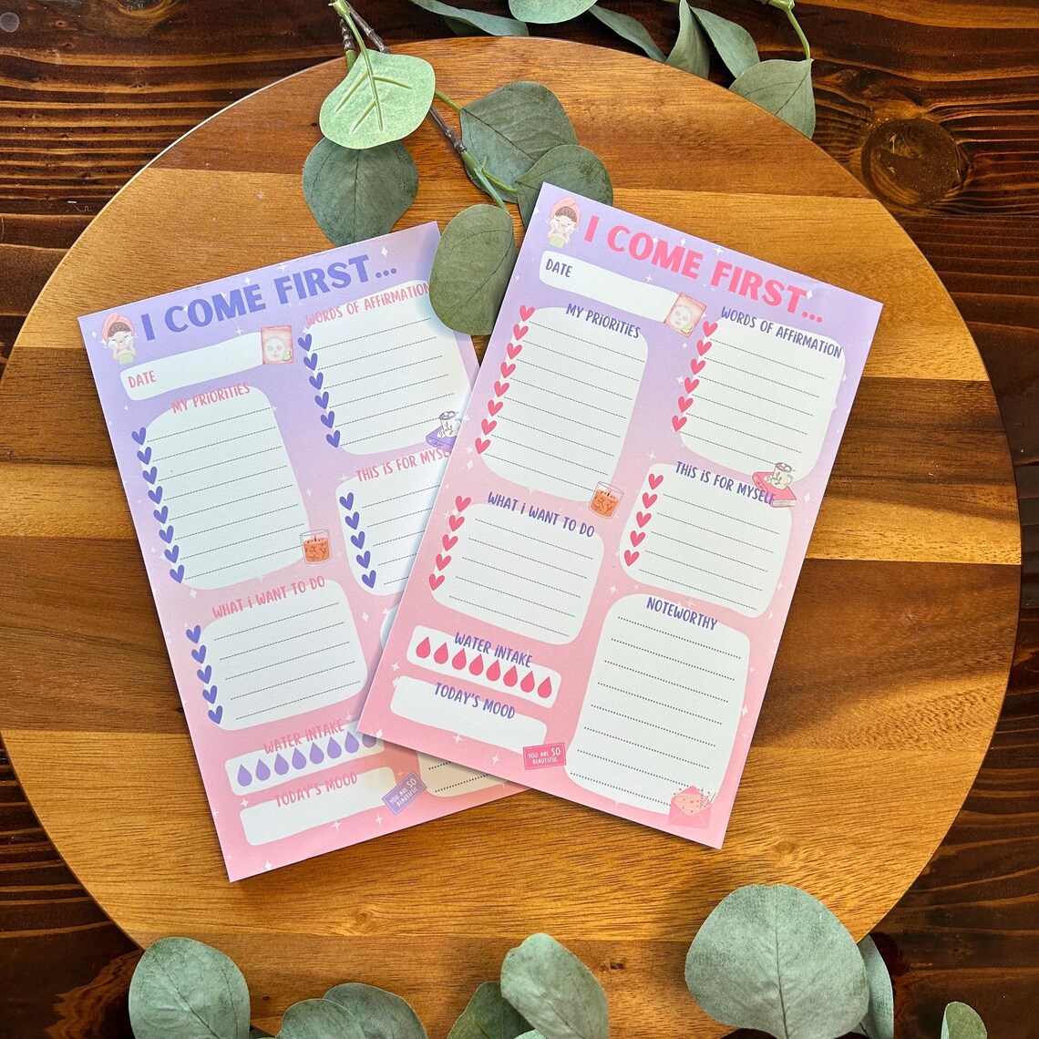Self Care Checklist, I Come First Notepad, Self Healing Planner, Self ...