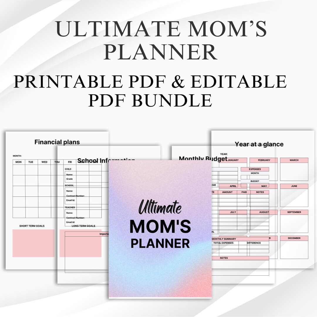Printable Mom Planner, Family Organizer, Daily Planner, Mom Planner ...